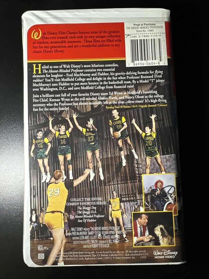 The Absent-Minded Professor (VHS, 1997, Clam Shell Colorized Comedy ...