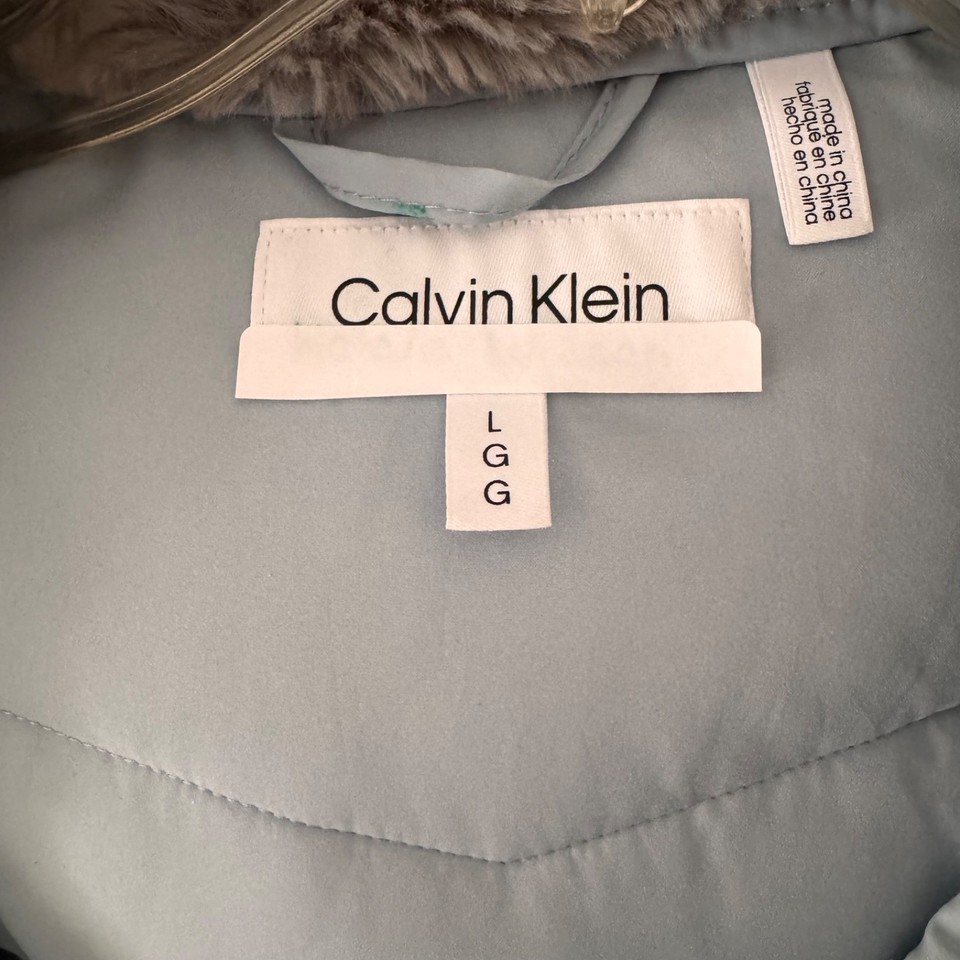 Calvin Klein Women's Blue Puffer Jacket Size L Excellent Condition | eBay