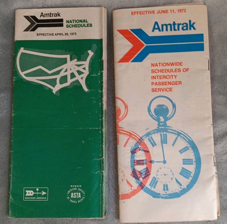 Vtg Amtrak Railroad Souvenir Blanket Orig Bag 2 70's Natl Schedules 50x60" READ | eBay