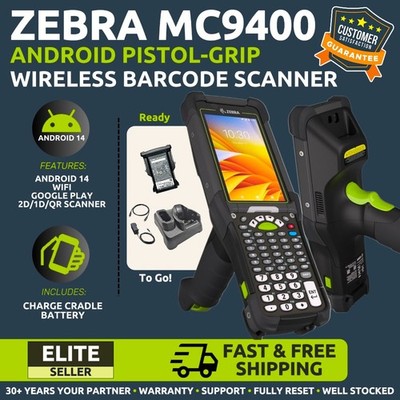 Zebra MC9400 Android Pistol-Grip 2D/1D/QR Barcode Scanner Wireless w ...