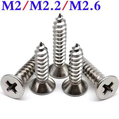 M2 M2.2 M2.6 Stainless Steel Phillips Flat Head Self-tapping Screws ...