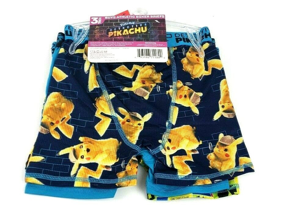 Bioworld Pokemon Detective Pikachu 3 Piece Boys Boxer Briefs Size 4 ...
