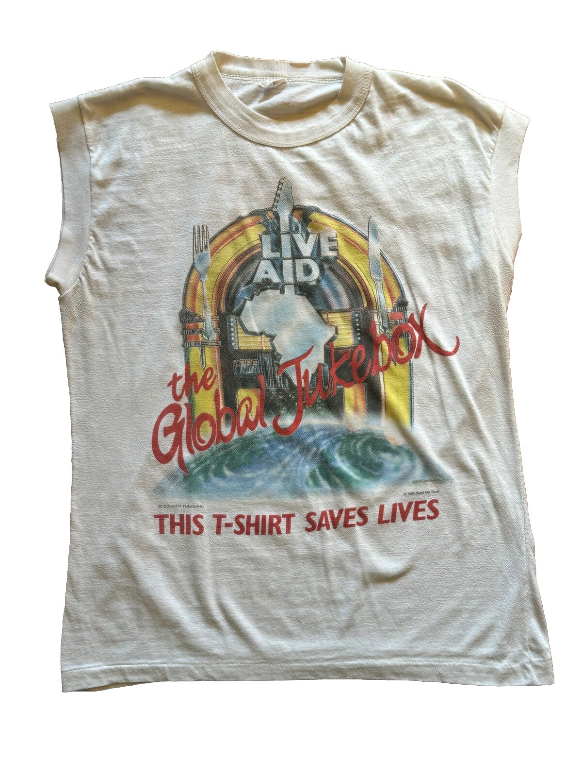 Original Vintage 1985 Live Aid Global Jukebox T Shirt… - Gem