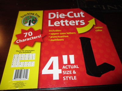 4" Die-Cut Letters, Numbers, Punctuation - Black - 70 Characters ...