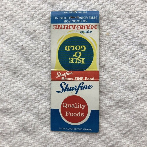Vintage Advertising Matchbook Cover Sure Fine Quality Foods | eBay