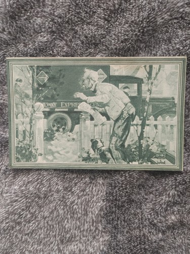 Railway Express Postal and Shipping Service Advertising Postcard ...