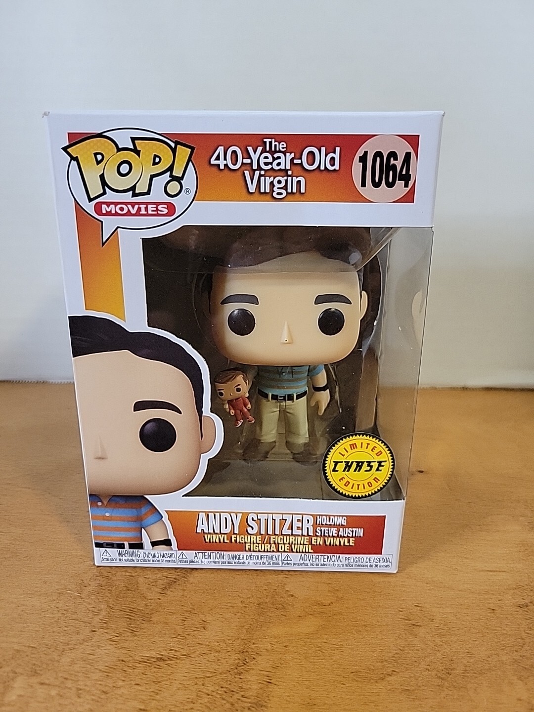 Funko Pop 40 Year Old Virgin Chase Andy Stitzer Holding Steve Austin ...