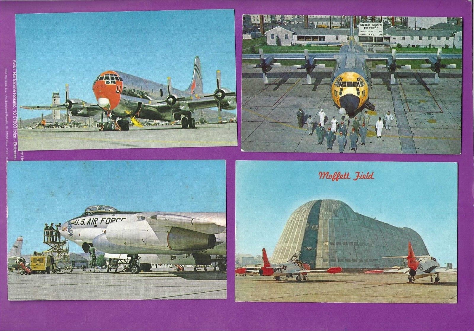 50s/60s military airplane/jets at U.S. air stations postcards. lot of ...