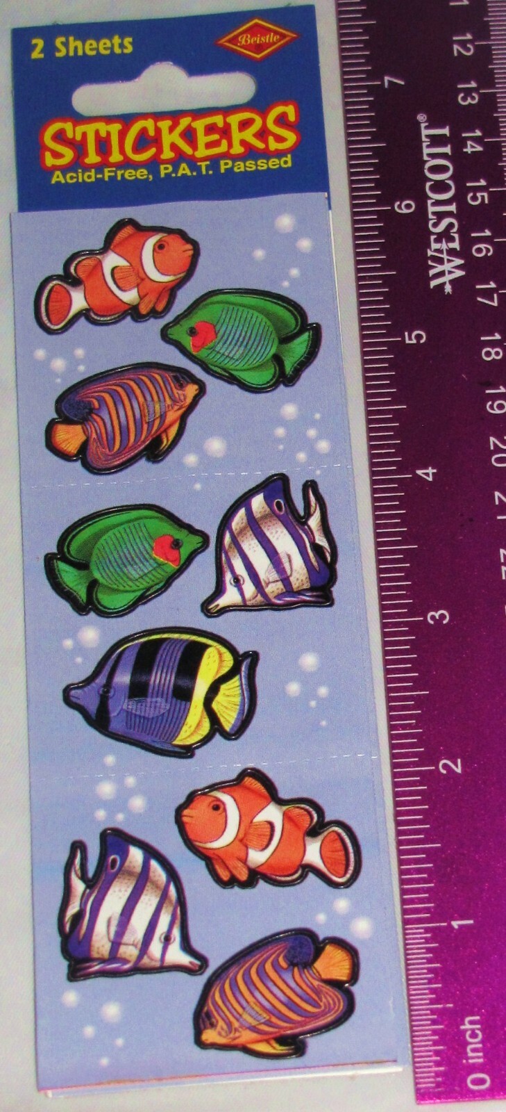 Slim Line Fish Stickers #57044, 1 package, 2 sheets/pk 34689570448| eBay