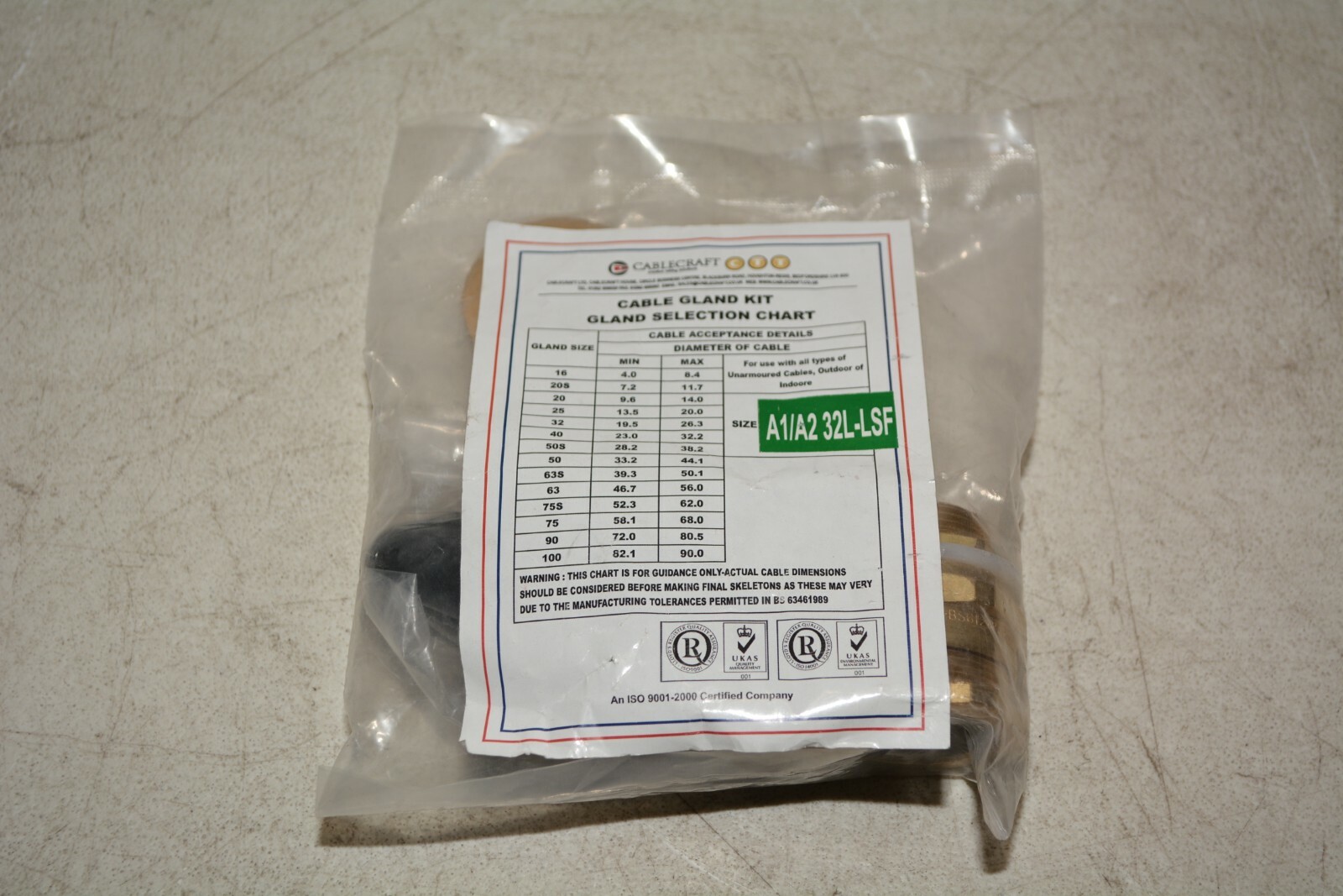 Cablecraft Cable Gland Kit A1/A2 32L-LSF #B141 | eBay