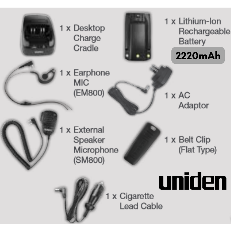 Uniden UH850S (Lime or Black) 5 watt Waterproof Handheld UHF CB Radio ...