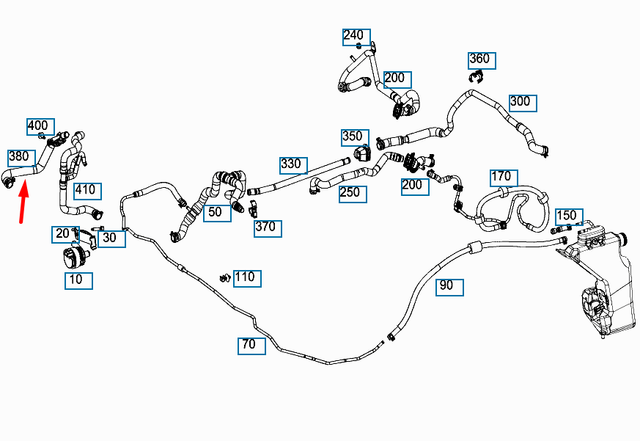 Mercedes-Benz C W205 Coolant Hose Pipe A2058302102 2.1 Diesel 125kw ...