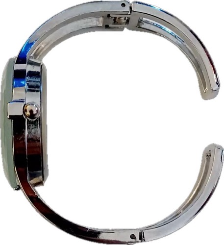 Vintage Cruise Club K Floating Rhinestone Silver Tone Open Cuff Watch ...