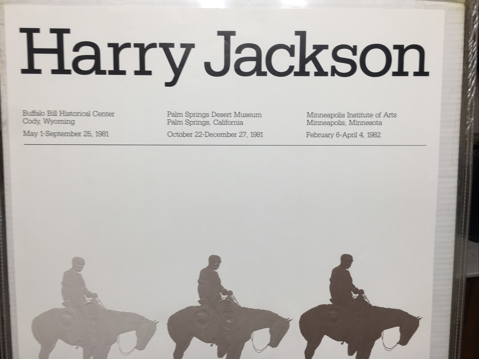 Rare harry jackson bronze Vintage NOS 1981 Print Embossed COWBOY ...