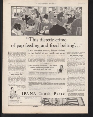 1927 IPANA TOOTH PASTE CREAM DENTAL DENTIST HYGIENE GUMS TEETH ...