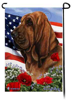 Bloodhound Patriotic Flowers Garden Flag | eBay