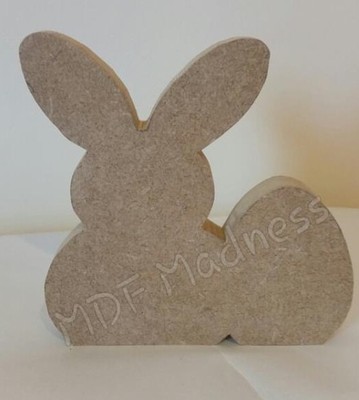 WOODEN CRAFT SHAPE. MDF BUNNY/ RABBIT WITH EASTER EGG. 18MM FREE ...