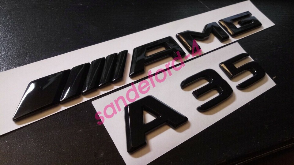 A35 + AMG Badge Gloss Black Trunk Emblem For Mercedes Benz New 2020 ...
