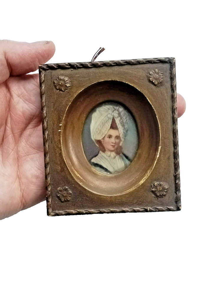 Antique 18th C Georgian Portrait Miniature Oil Painting of a Lady | eBay UK
