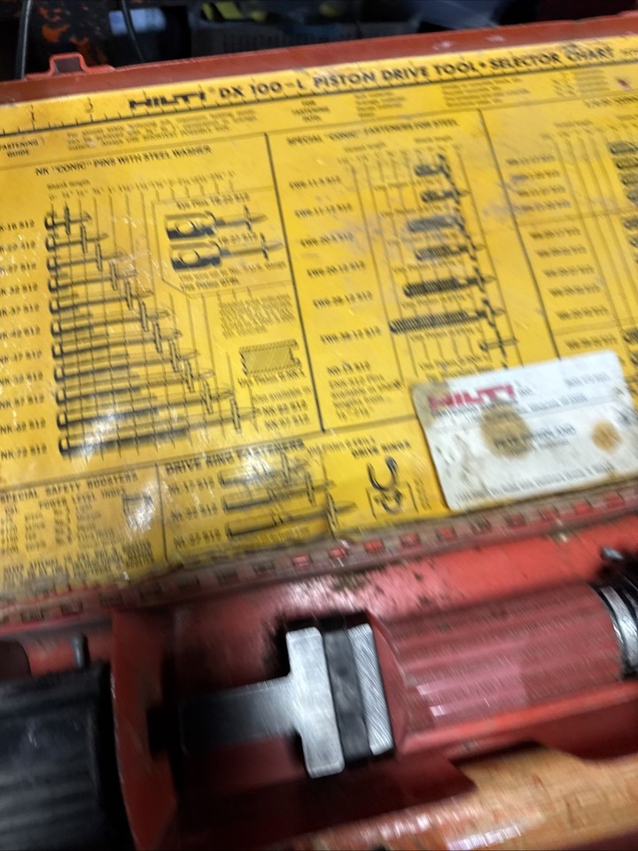 Hilti DX100L Single Shot Powder Actuated Piston Drive Fastening Tool Dx ...