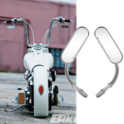 Chrome Mini Oval Motorcycle Rear View Mirror For Harley Davidson ...