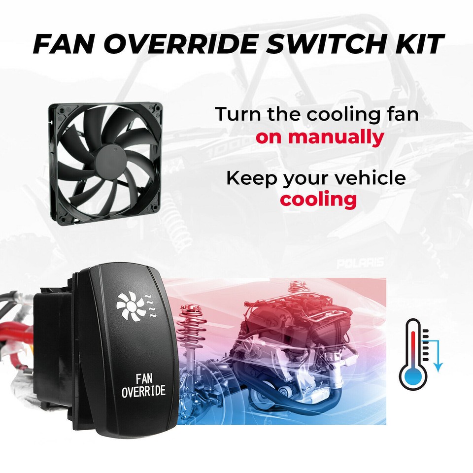 Fan Override Over Ride Rocker Switch kit for Polaris Ranger RZR 800 ...