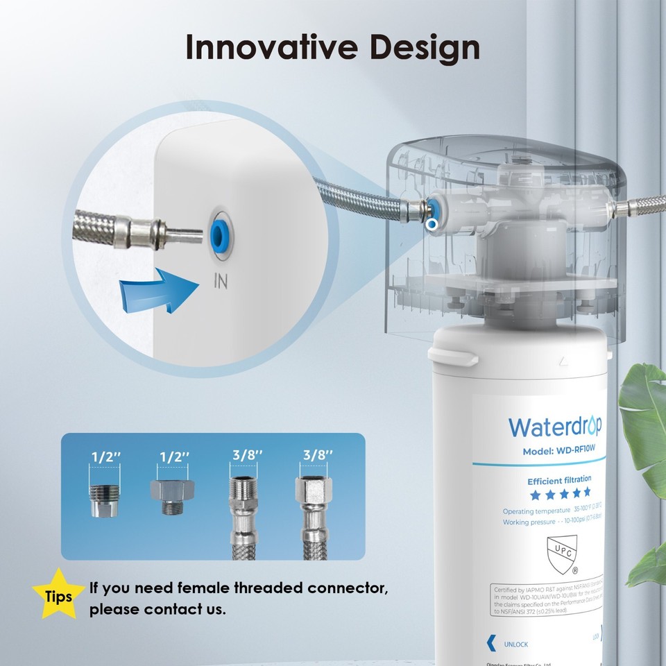 Waterdrop 10UAW Under Sink Water Filter System,NSF/ANSI 42 Certified ...