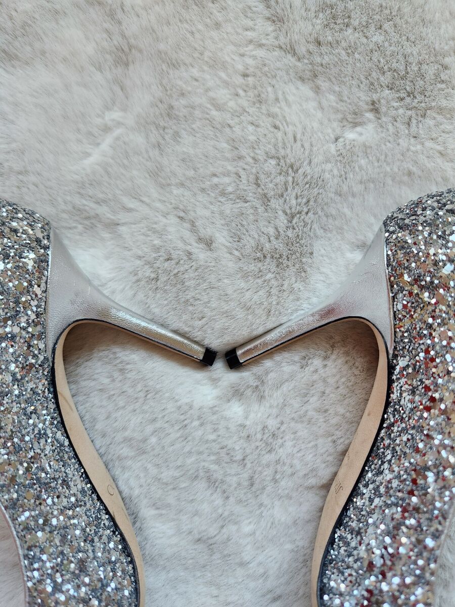 NWD JIMMY CHOO ROMY 85 Pumps Bow Glitter Size EU 35.5 Silver NWD JIMMY CHOO ROMY 85 Pumps Bow Glitter Size EU 35.5 Silver
