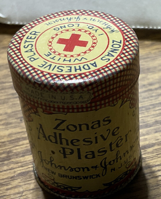 TINY TIN JOHNSON & JOHNSON ZONAS ADHESIVE PLASTER RED CROSS NEW ...