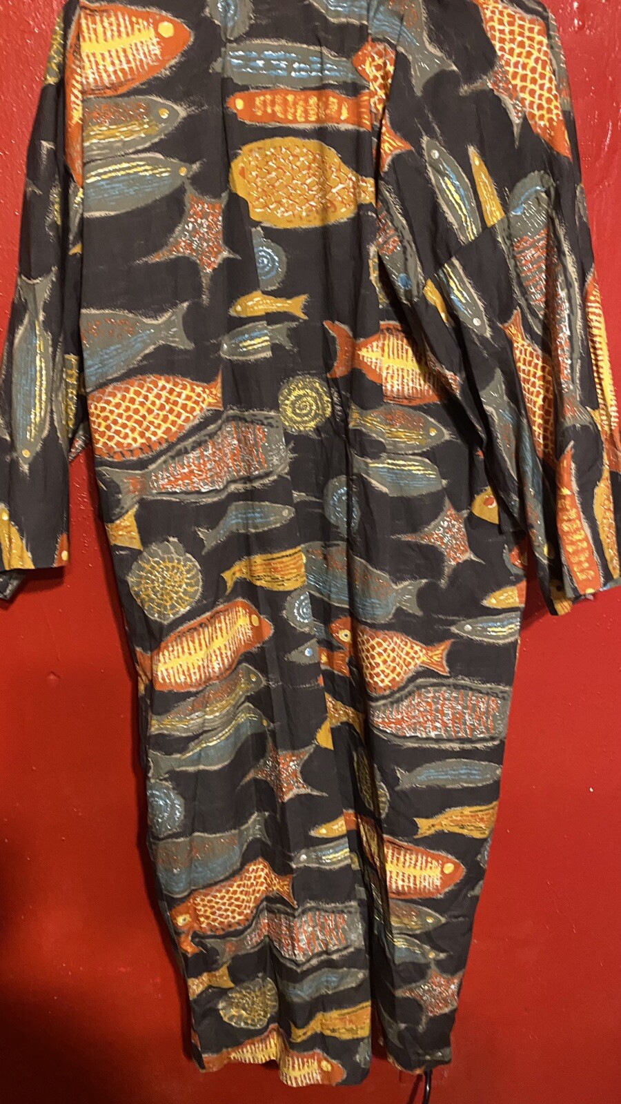 VINTAGE REYN SPOONER ALL OVER FISH PRINT ROBE SIZE L… - Gem