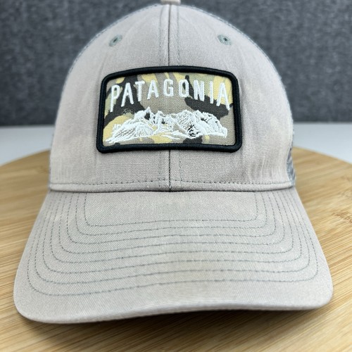 FADED Patagonia Patch Trucker Hat Cap Snapback Adjustable Mesh Gray | eBay