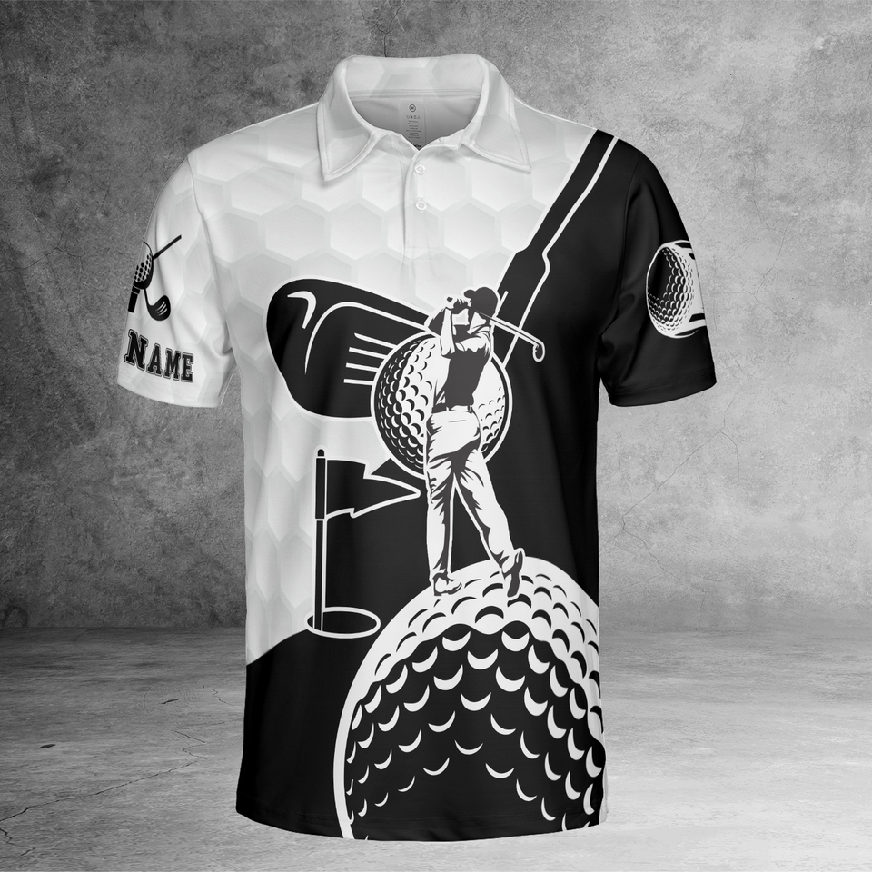Golf Custom Name Men Golf Clubs Golf 3D All Over Print Polo Shirt Size ...
