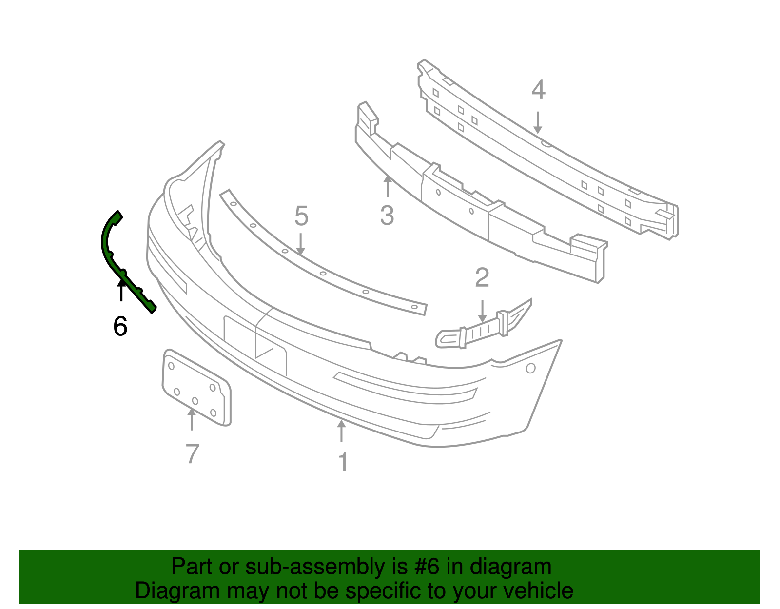 Genuine Ford Front Bumper Molding Ford 500 5G1Z-17C829-AAA for sale ...
