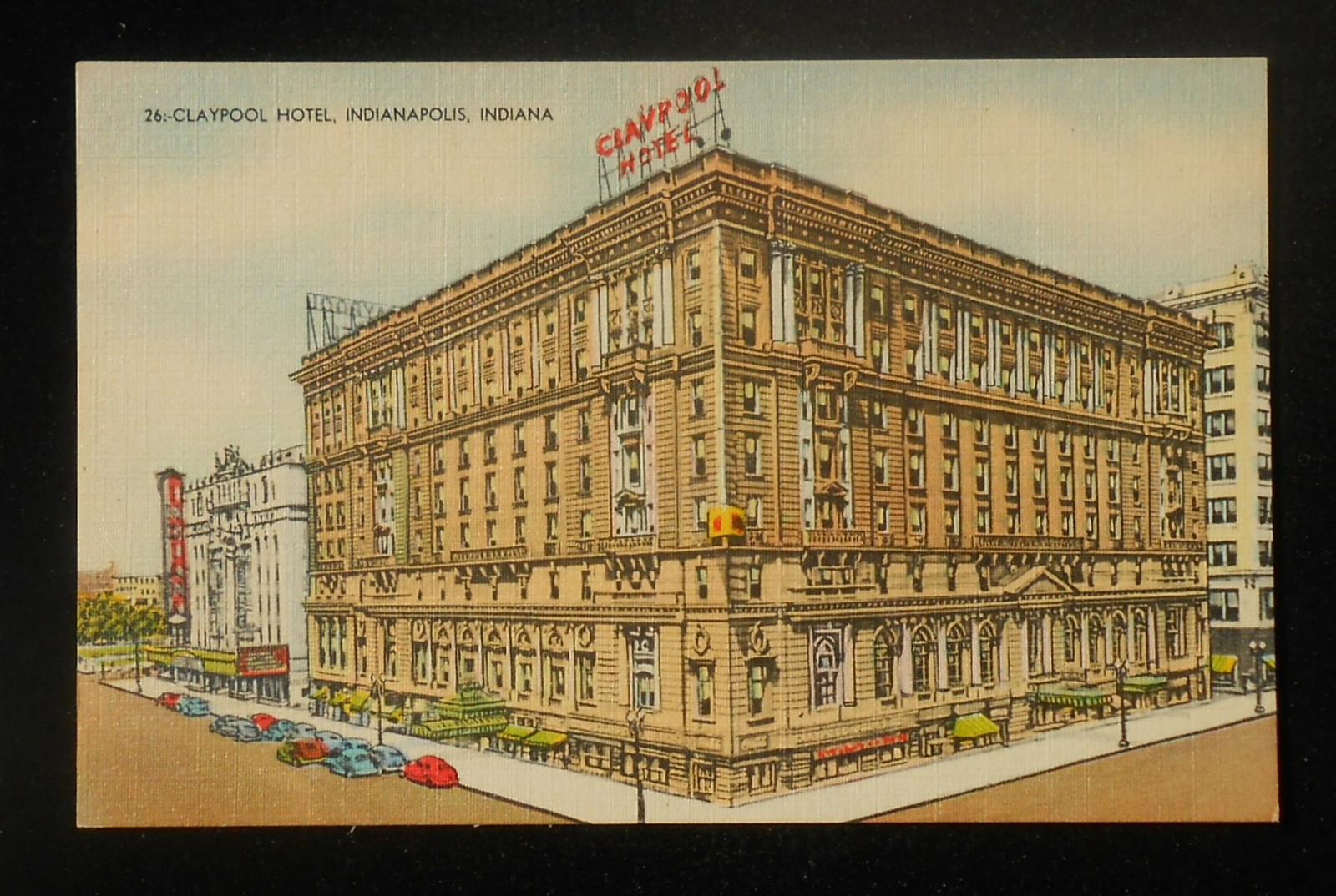 1940s Claypool Hotel Old Cars Indianapolis IN Marion Co Postcard | eBay
