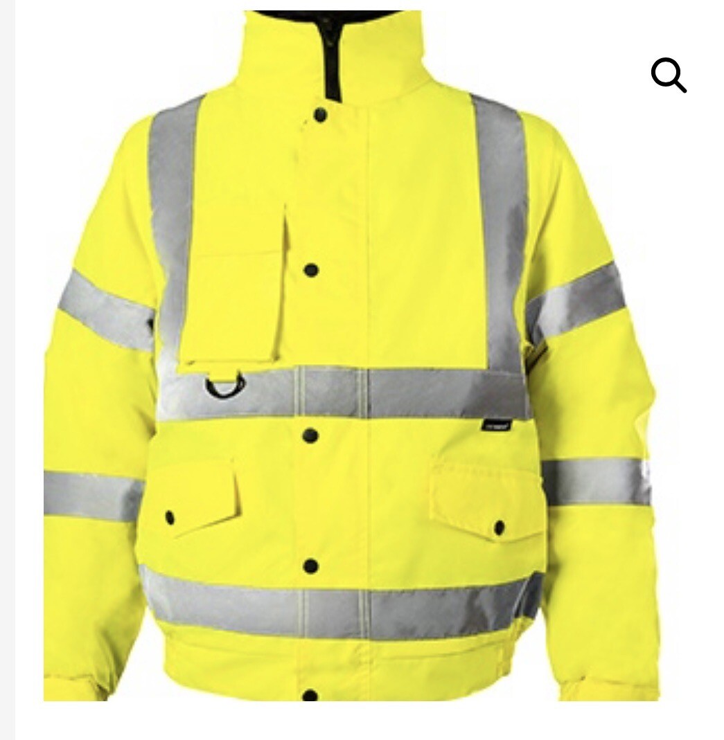 Hi Vis Visibility YELLOW Waterproof Bomber Jacket Safety Work Wear ...