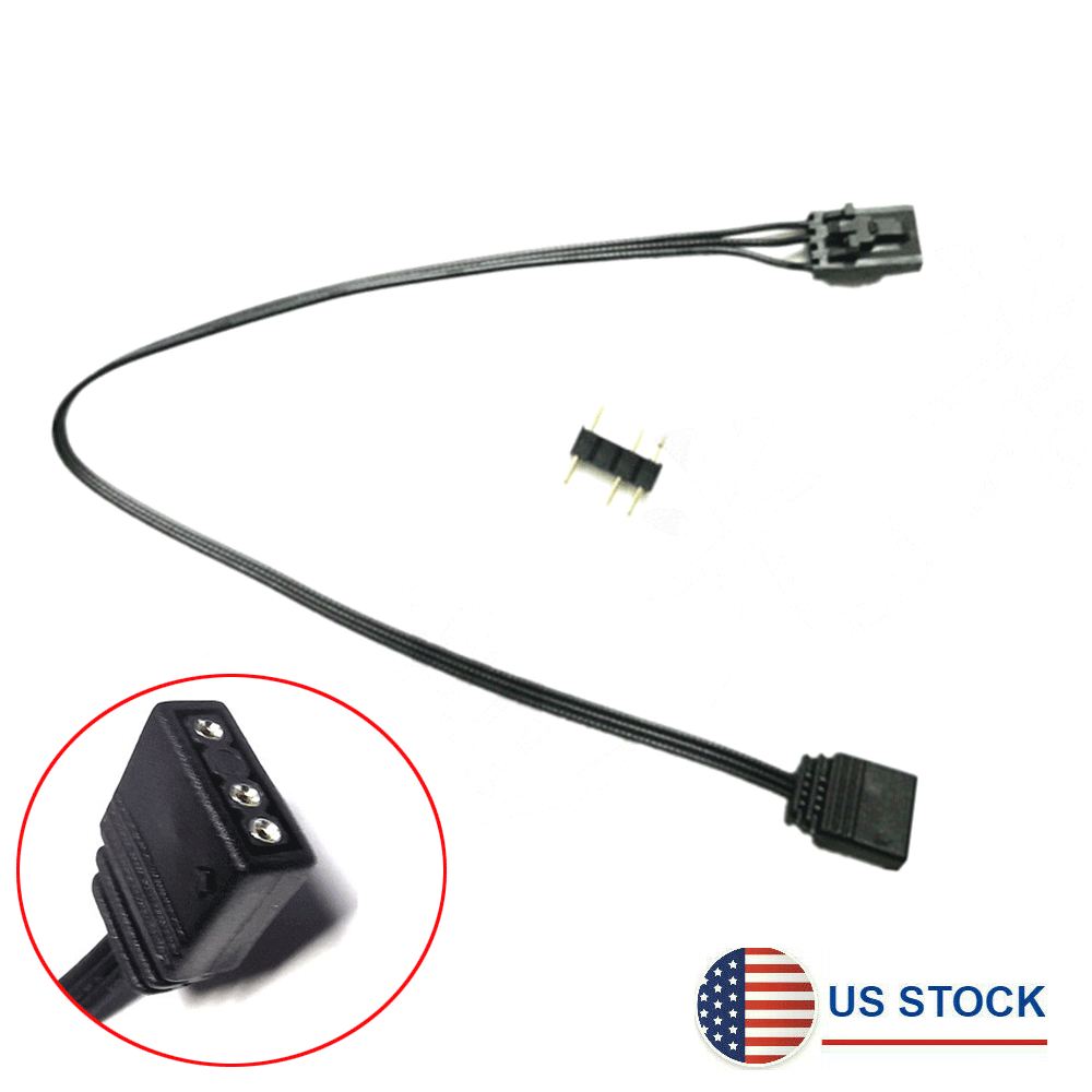 5V 3Pin ARGB Adapter Cable For Corsair 4Pin RGB Fan LED Hub / Lighting ...