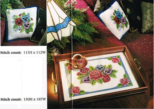 PANSIES, ROSE & PANSIES CROSS STITCH PATTERN ONLY - YD WUV | eBay