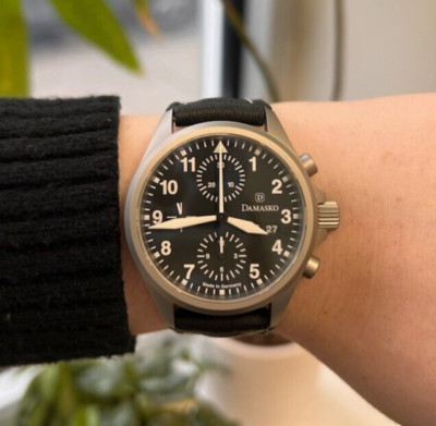 Damasko DC56 Automatic Chronograph Watch, Black Dial on Strap | eBay