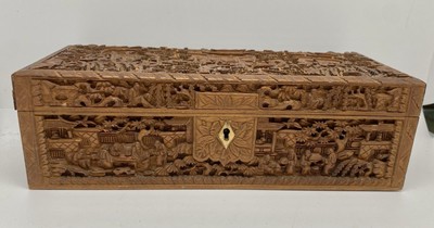 19th Century Antique Chinese Export Canton Fine Hand Carved Sandalwood ...