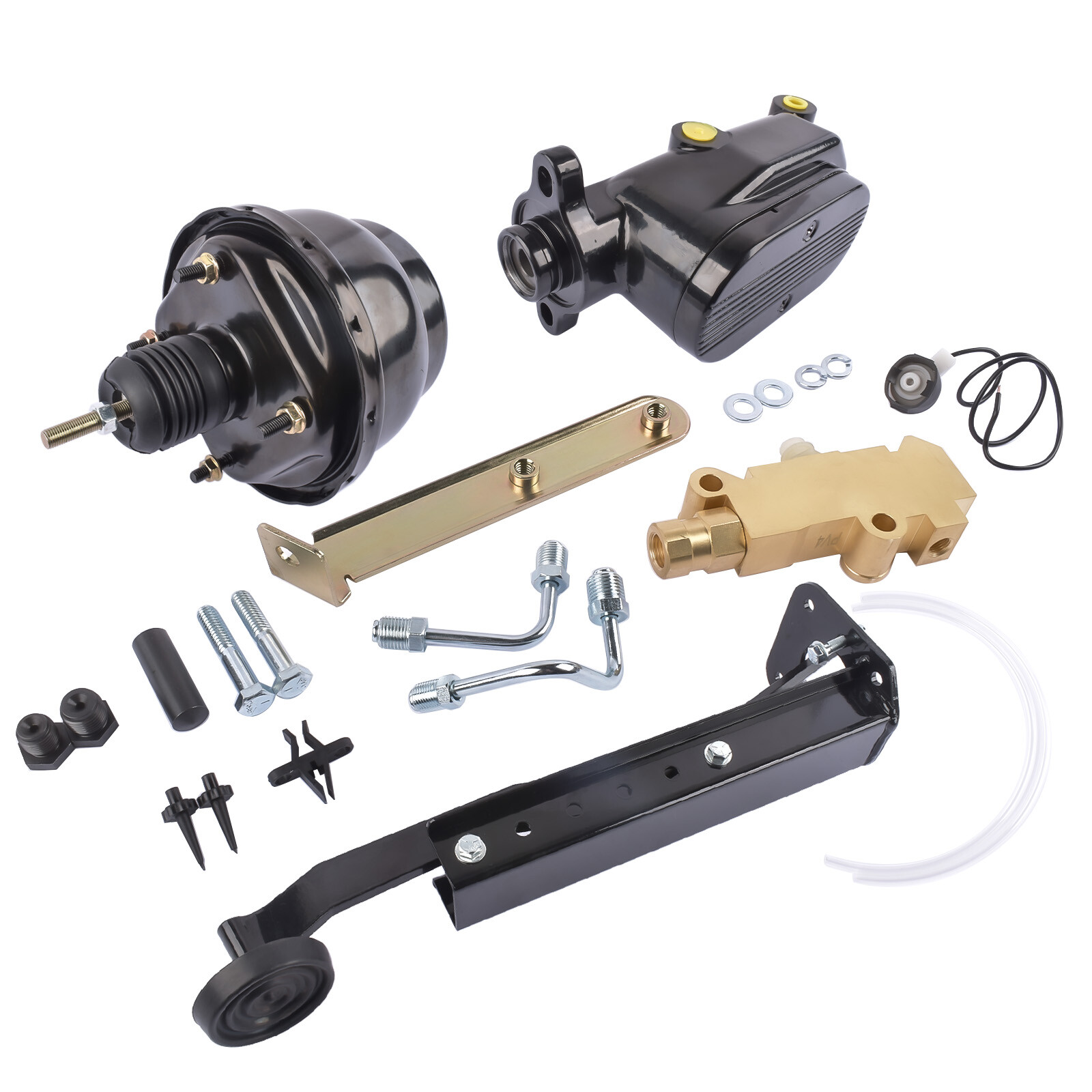 Universal Firewall Mount Power Brake Pedal 7" Dual Booster Master Disc ...