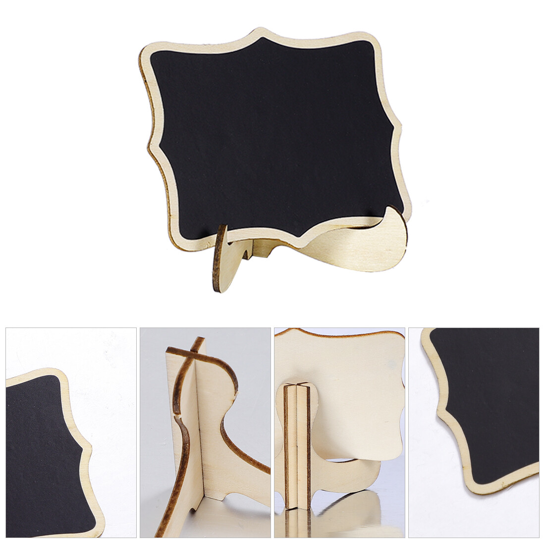 8pcs Wood Mini Chalkboard Signs Tags with Base Stands for Message Board ...