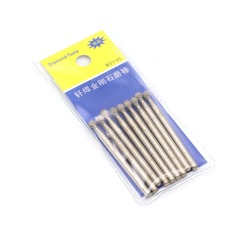 2/3/3.5/4mm Brazing Ball Round Diamond Burr Grinding Bit for Dremel ...