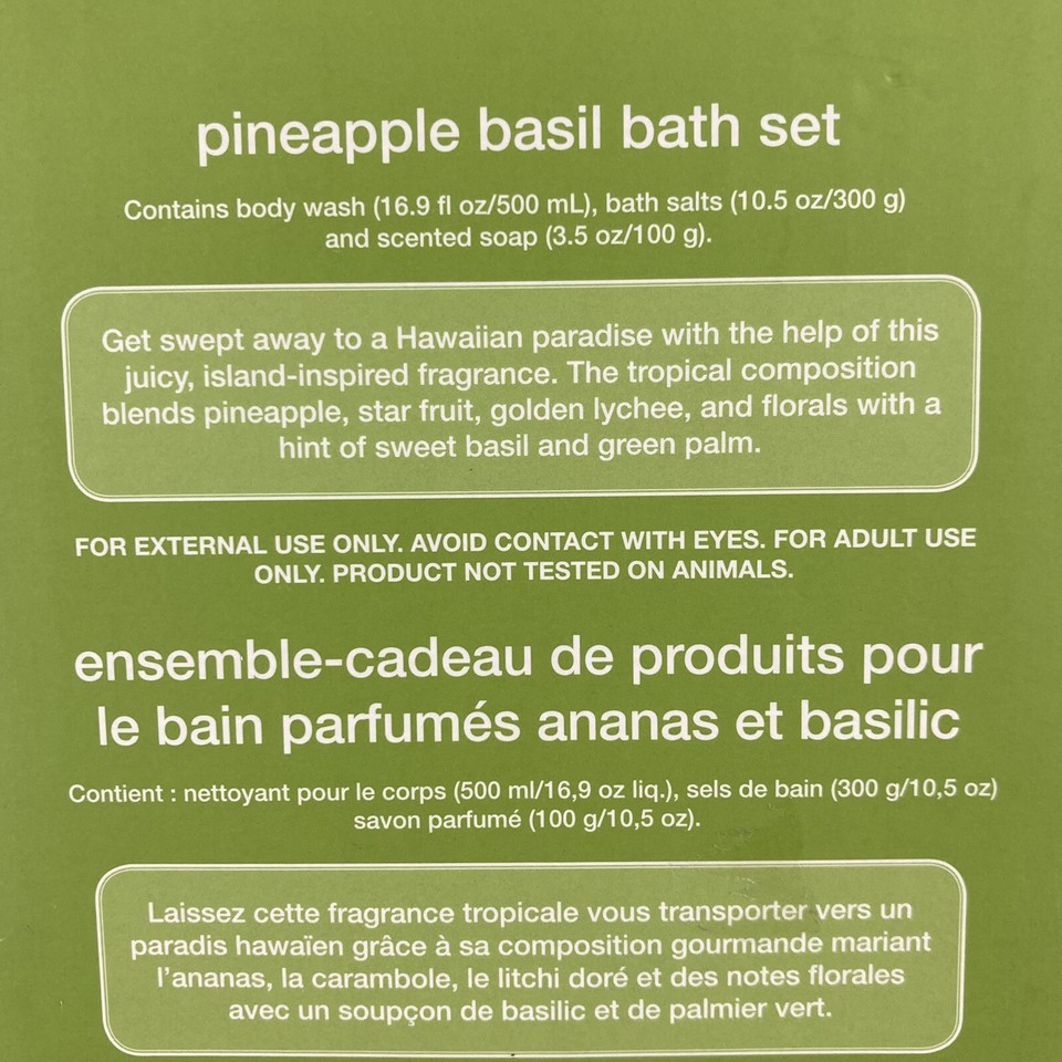 Pier 1 Imports Pineapple Basil Bath Gift Set Scented Soap Body Wash ...