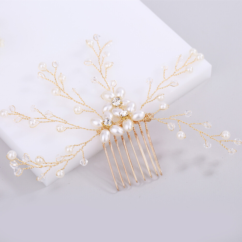 Pearl Hair Comb Wedding Headpiece Bride Accessory Clip Crystal | eBay
