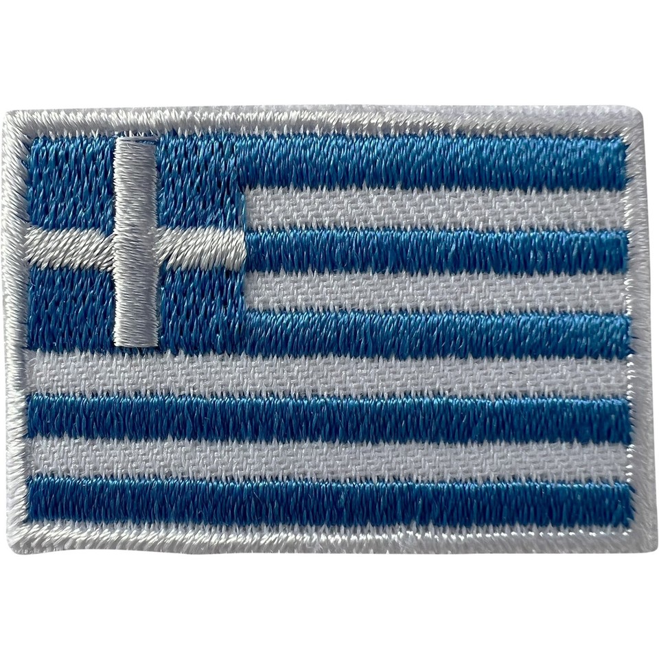 Mini Greece Flag Patch Iron Sew On Clothes Bag Hat Small Greek ...