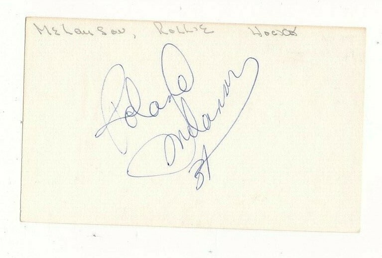 ROLAND MELANSON SIGNED 3x5 INDEX CARD NHL AUTOGRAPH NY ISLANDERS KINGS ...