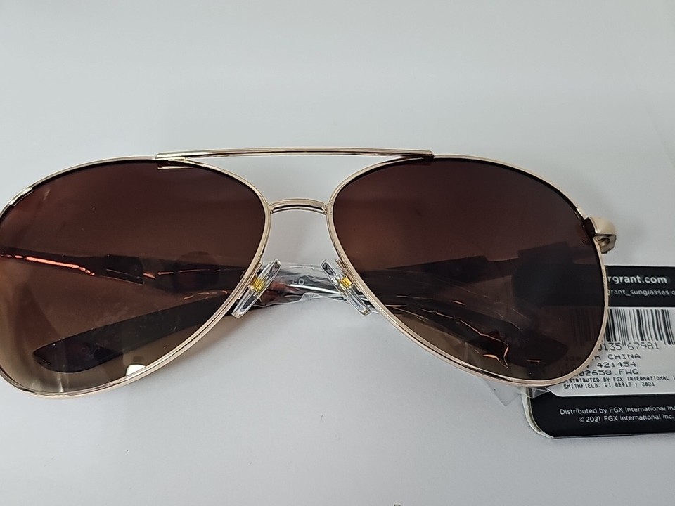 Foster Grant OP042 SCOUT POL POLARIZED Gold Brown Aviator Sunglasses | eBay