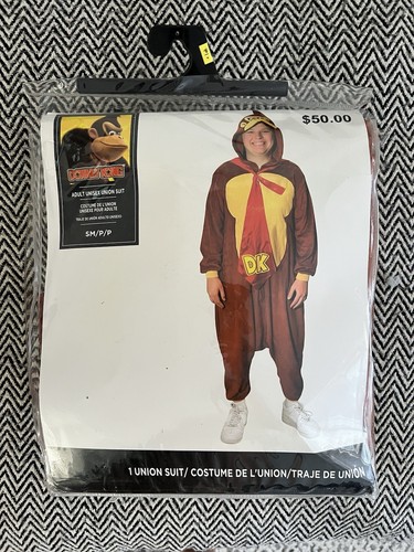NEW Nintendo Donkey Kong DK Adult Small Union Suit Costume Halloween ...