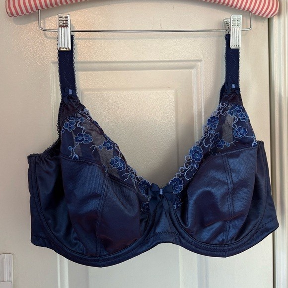 Elomi Blue Lace Bra Size 38F 38DDD | eBay