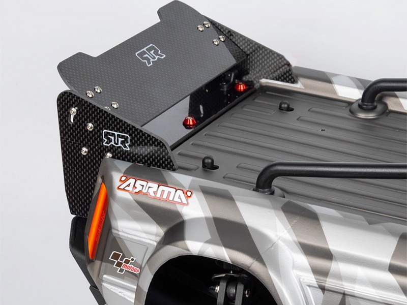 CARBON FIBER REAR ANGLE ADJUST WING MOUNT ARA480024 FOR ARRMA 1/7 ...